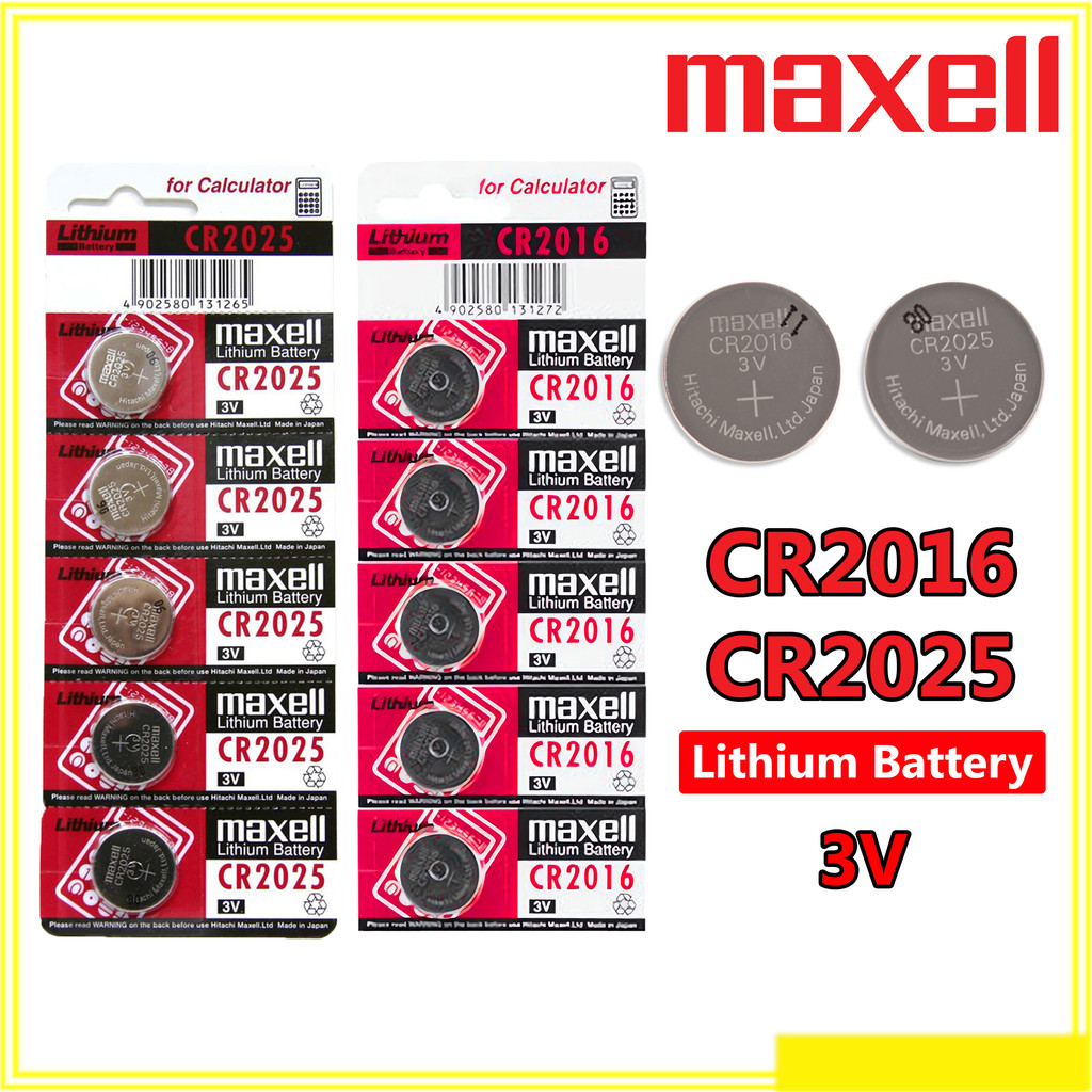 [Original] Maxell CR2016 / CR2025 3V Lithium Battery Coin Cell (Made in ...