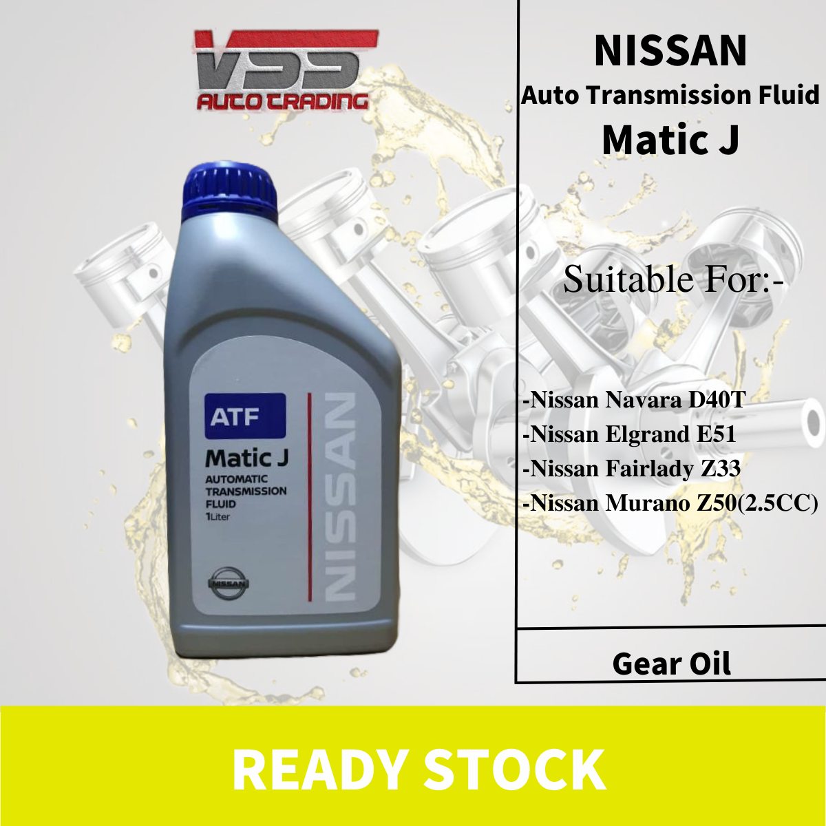 Nissan ATF Matic-J KLE23-00001 1L Auto Transmission Fluid Navara ...