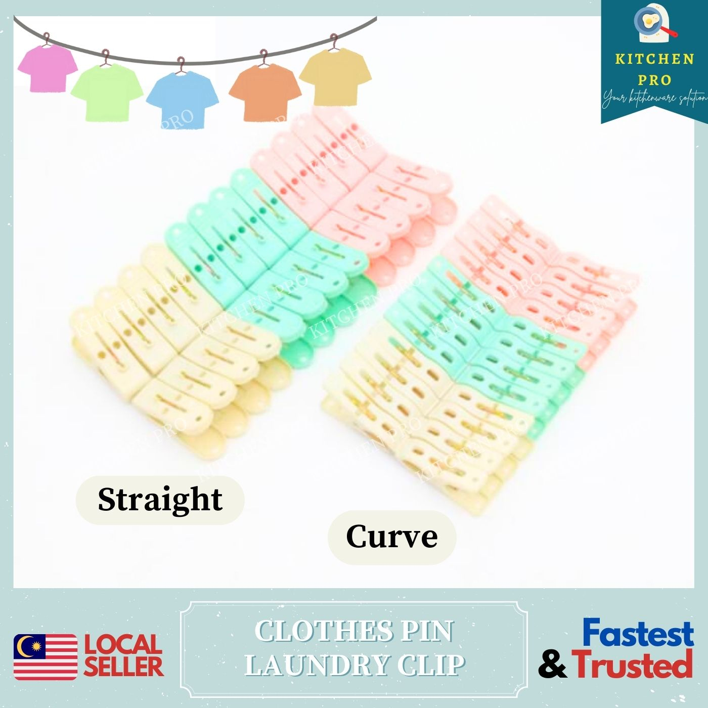 𝐊𝐈𝐓𝐂𝐇𝐄𝐍 𝐏𝐑𝐎 | 24PCS Heavy Duty Plastic Laundry Clothes Pins / Color ...