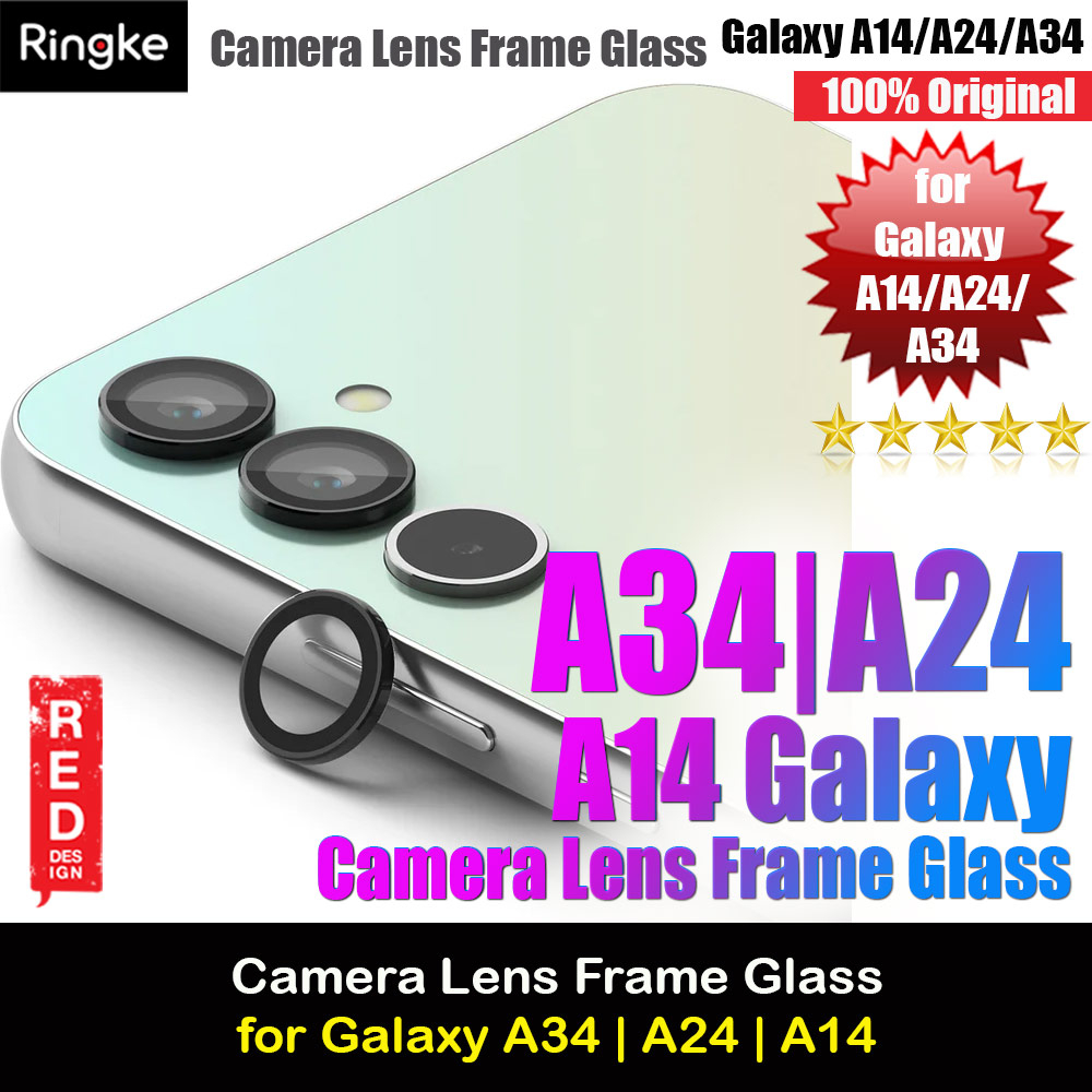 Ringke Camera Lens Frame Glass For Samsung Galaxy A34 A24 A14 Black