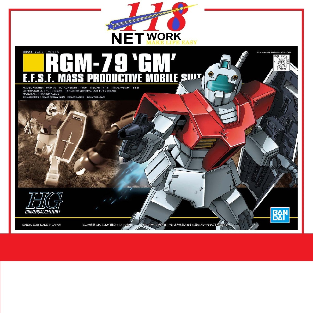 BANDAI Gundam HG HGUC 1/144 High Grade Universal Century Gundam RGM-79 ...