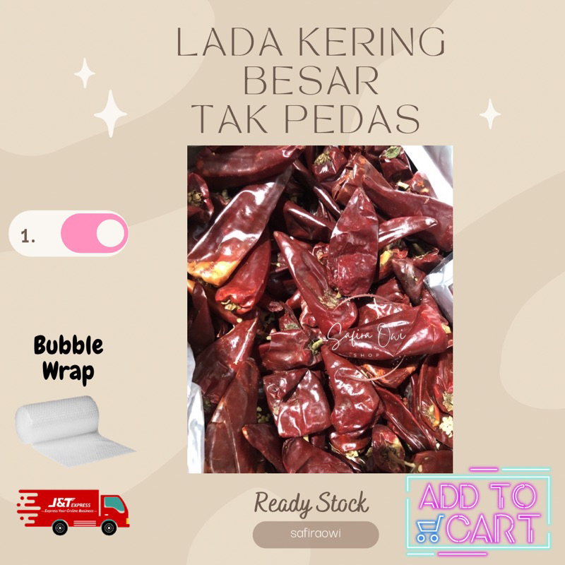 🔥READY STOCK 🔥 Cili Kering/Cabai Kering/Lada Kering Buah Besar ((TAK ...
