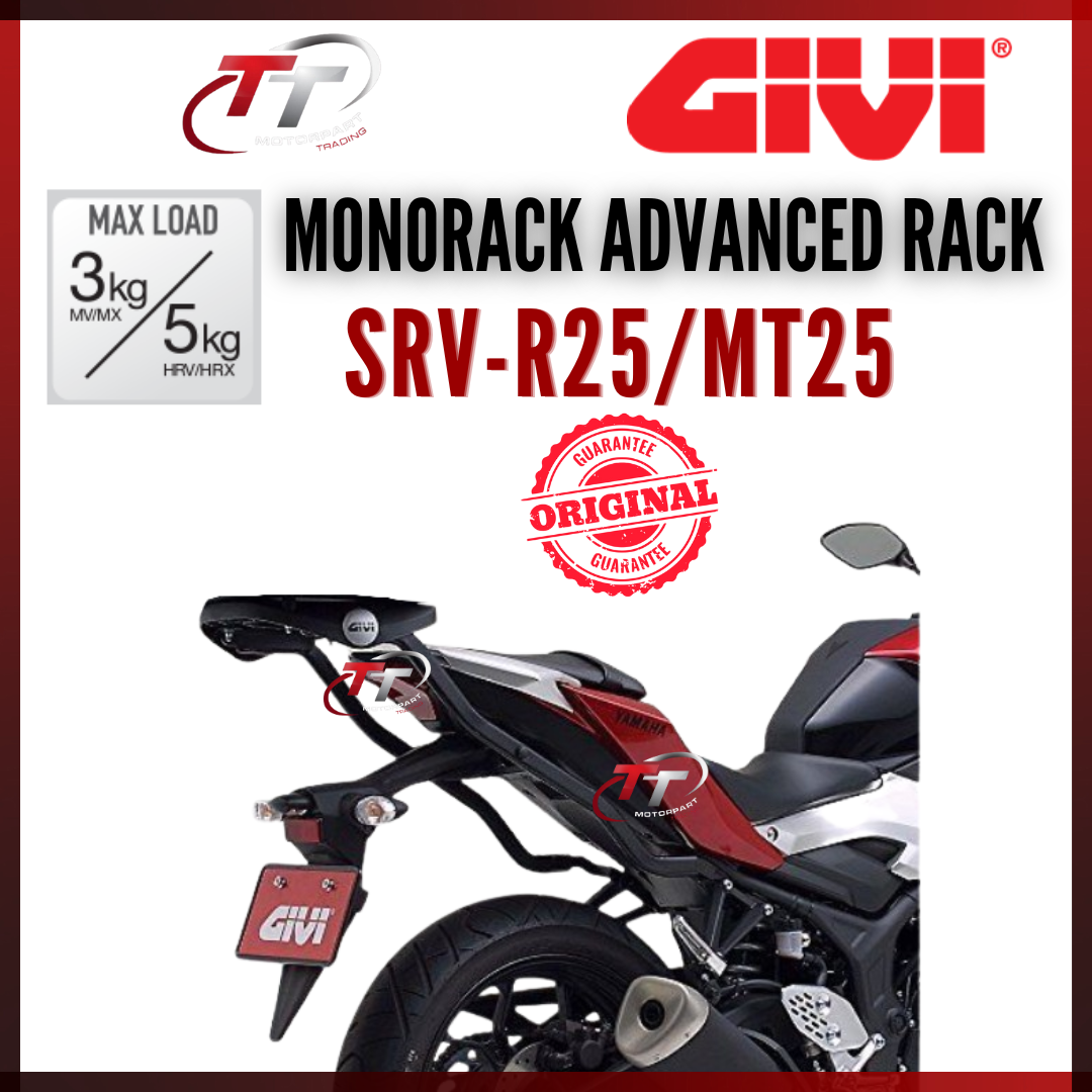 YAMAHA R25 MT25 R-25 MT-25 GIVI SRV SPECIAL MONO RACK MONORACK J BOX ...