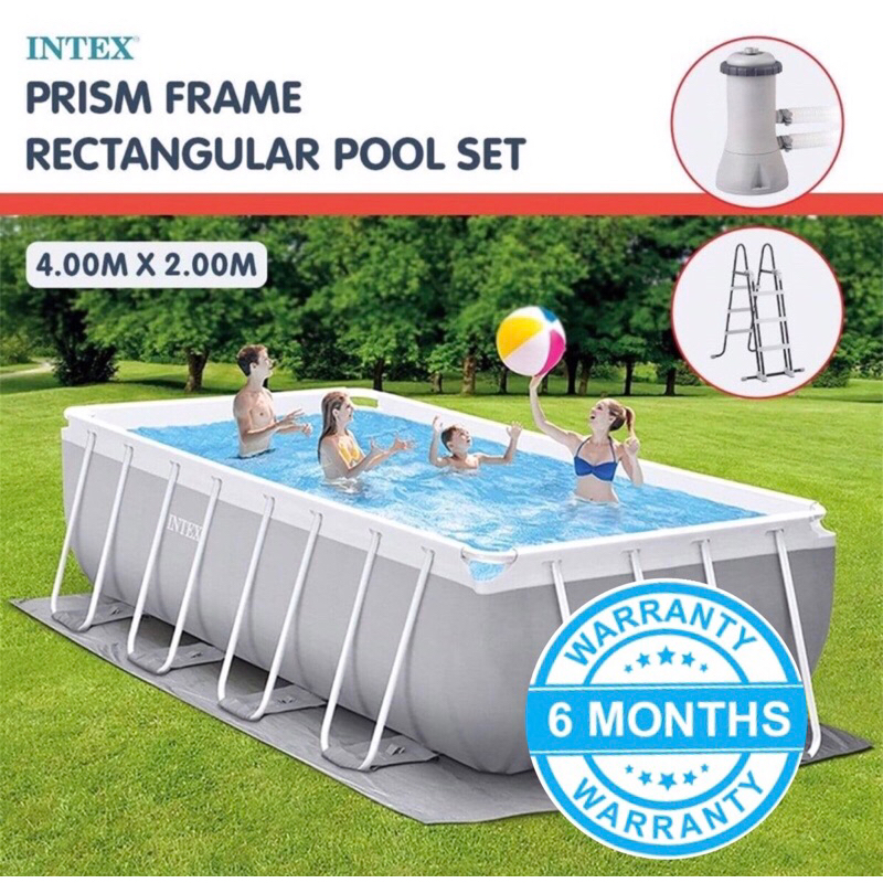 Intex 26788 4m x 2m x 40” prism frame & Bestway 56441 4m x 2m (ready stok Malaysia 6 Month ...