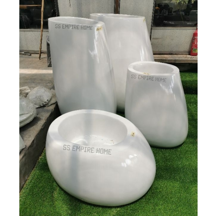 REX FP34 Fiberglass Tall Flower Pot Pasu Bunga Garden Taman Plant Pokok ...
