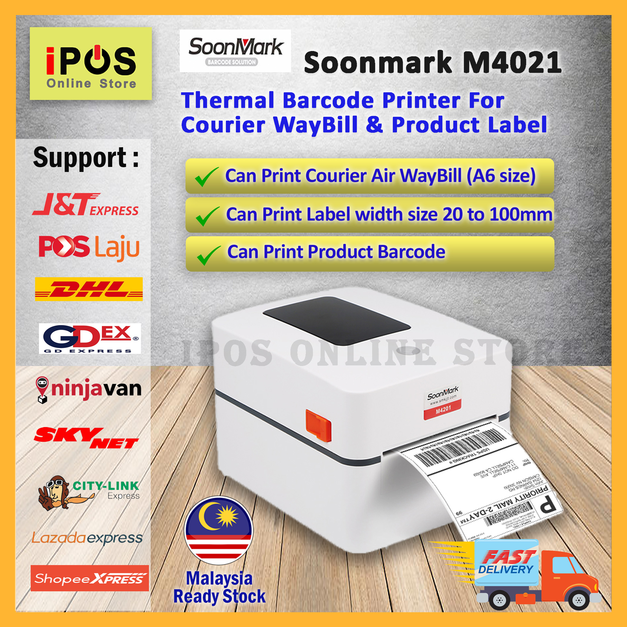 Soonmark M4201 Thermal Label Printer to Print Shopee & Lazada Air ...