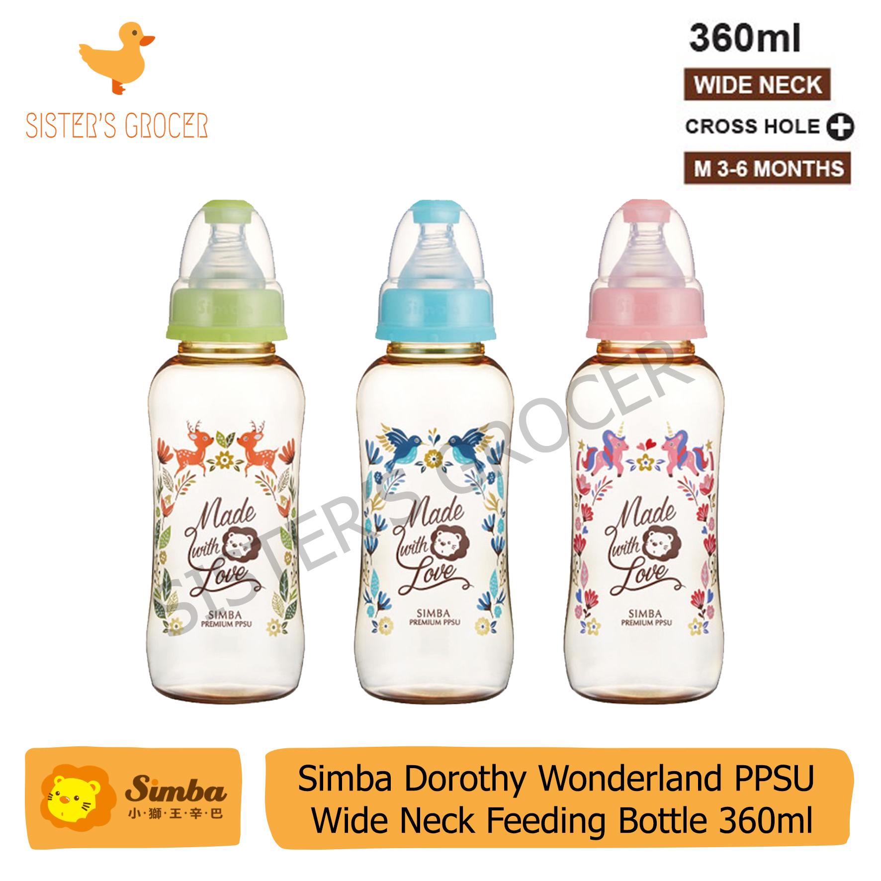 Simba Dorothy Wonderland PPSU Wide Neck Feeding Bottle 360ml | Shopee Malaysia