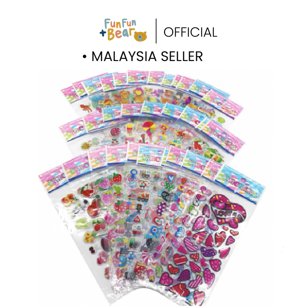 1pc 3D Cartoon Bubble Sticker for Kids (Stiker Kanak Kanak) Sticker ...