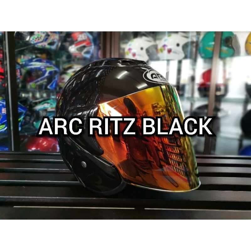 HELMET ARC RITZ BLACK | Shopee Malaysia