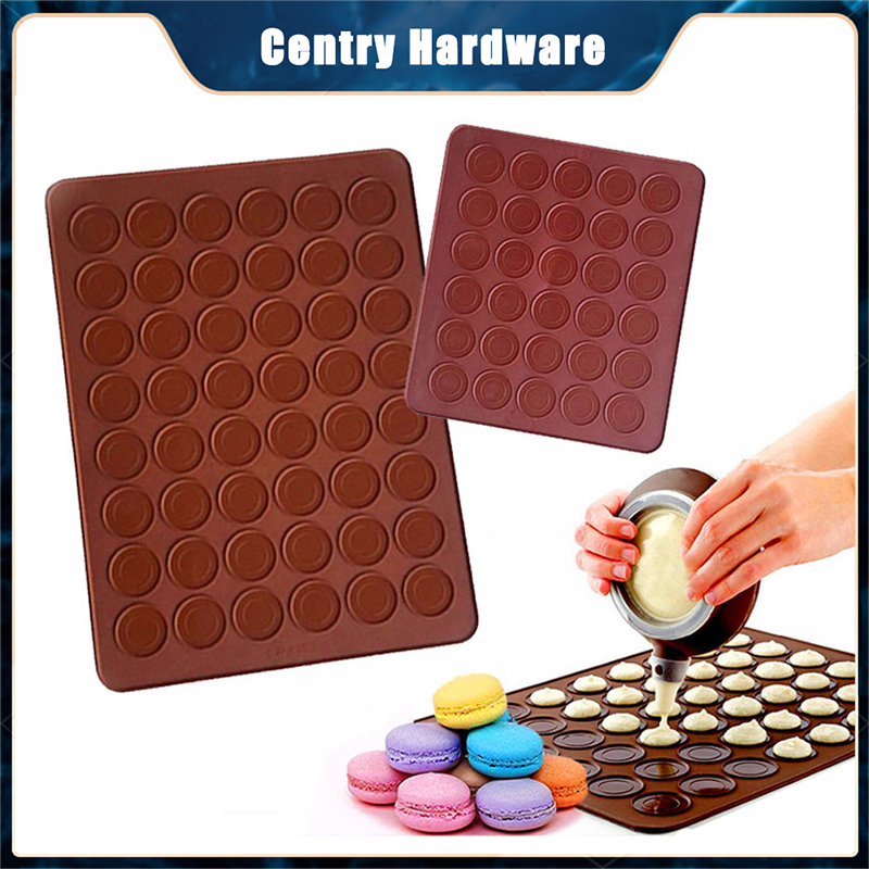 48/30 Holes Non-Stick Silicone Macaron Macaroon Pastry Oven Baking ...