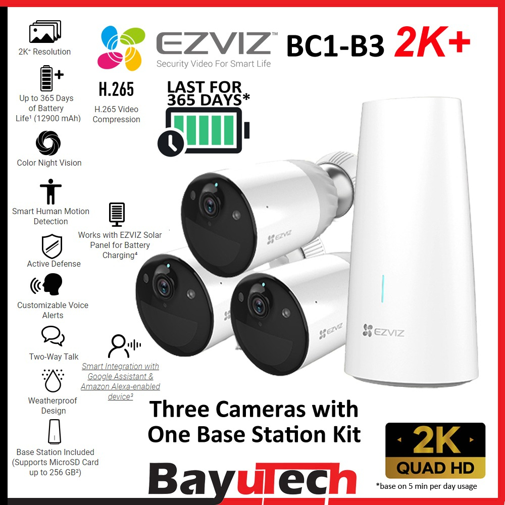 EZVIZ BC1 B1/B2/B3/B4 2MP / 2K+ Ultra-Long 365-day Battery Life Wi-FI ...