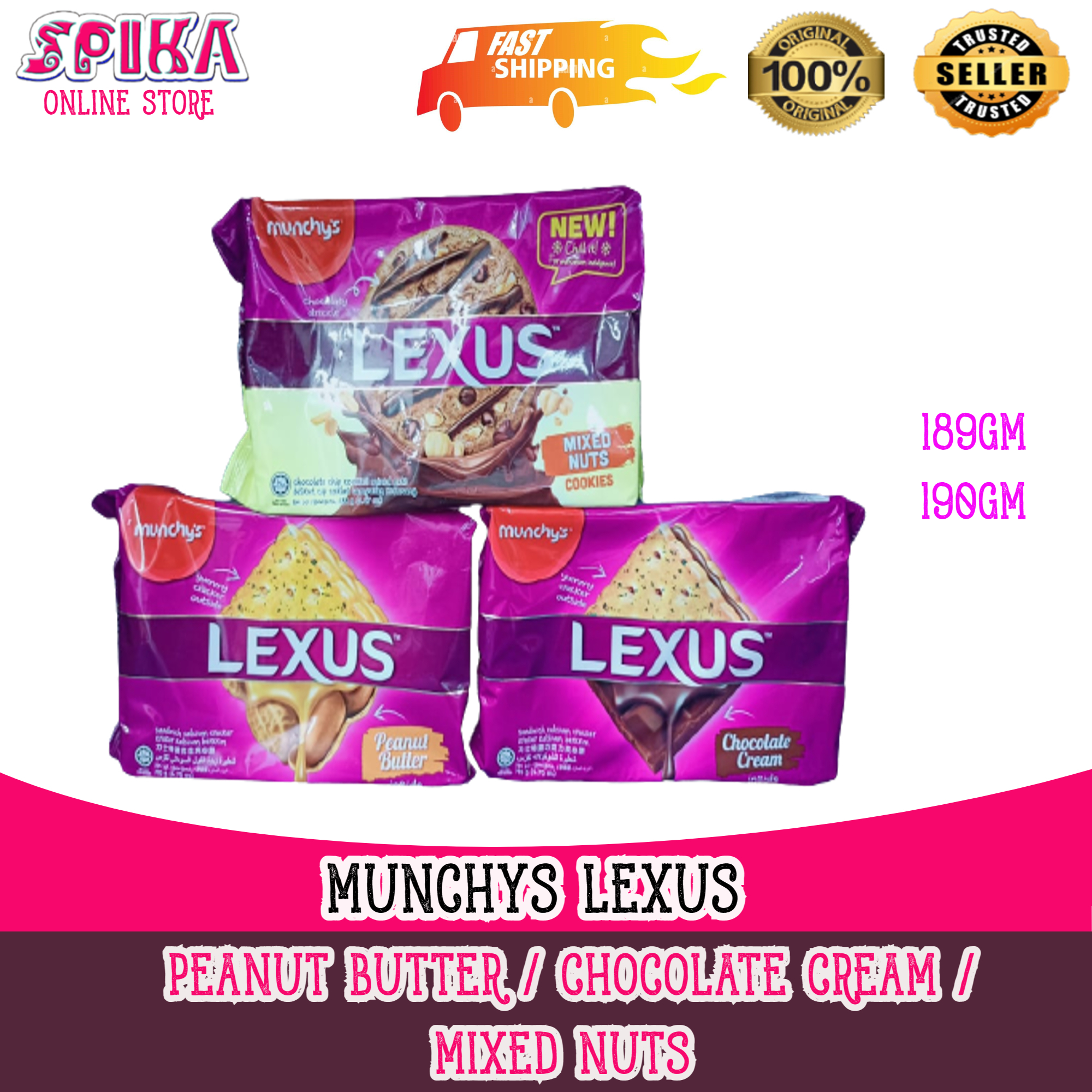 MUNCHY'S LEXUS CRACKERS 190GM WITH CHOCOLATE & MIXED NUT & PEANUT ...