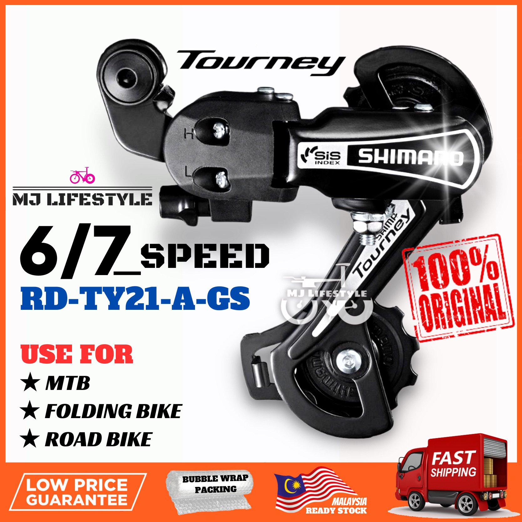 [𝟏𝟎𝟎% 𝐎𝐑𝐈𝐆𝐈𝐍𝐀𝐋®] Tourney 6 / 7 Speed Rear Derailleur RD TY21 Bicycle ...