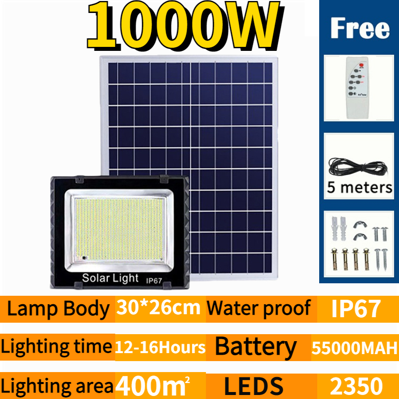 【READY STOCK】Solar light outdoor lighting 500W 300W Solar Spotlight ...