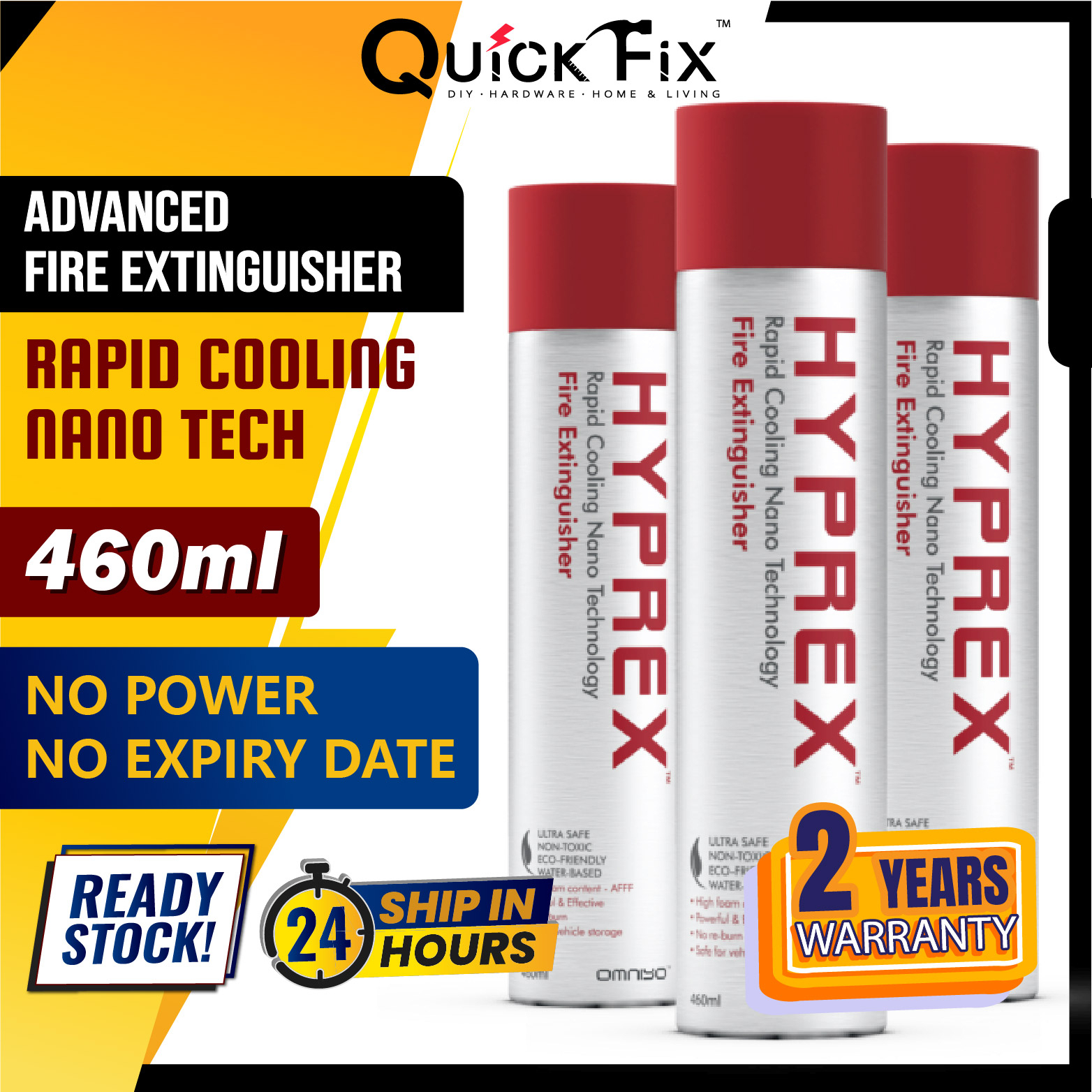 QuickFix [NO EXPIRY DATE] 460ml Pemadam Api Fire Extinguisher HYPREX ...