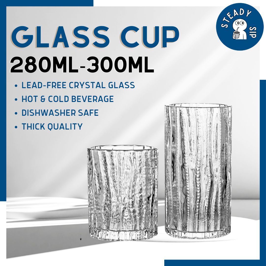 Steady Sip Cylinder Glass Cup Transparent Glass Coffee Tea Milk Nordic ...