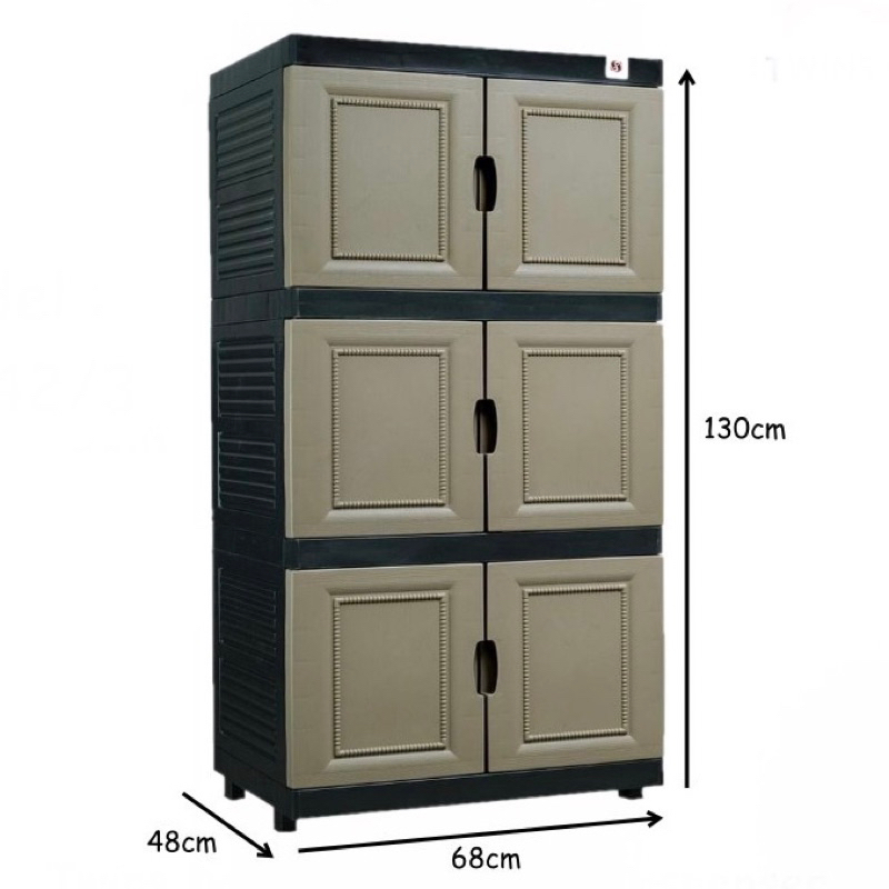 🔥FAST DELIVERY🔥Twin Dolphins 3 Tier DIY Plastic Storage Cabinet / 3 ...
