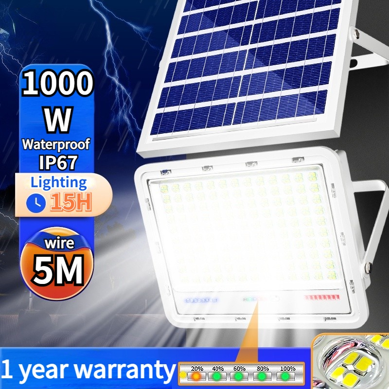 【READY STOCK】 solar light outdoor lighting 1000W Solar Spotlight lampu ...