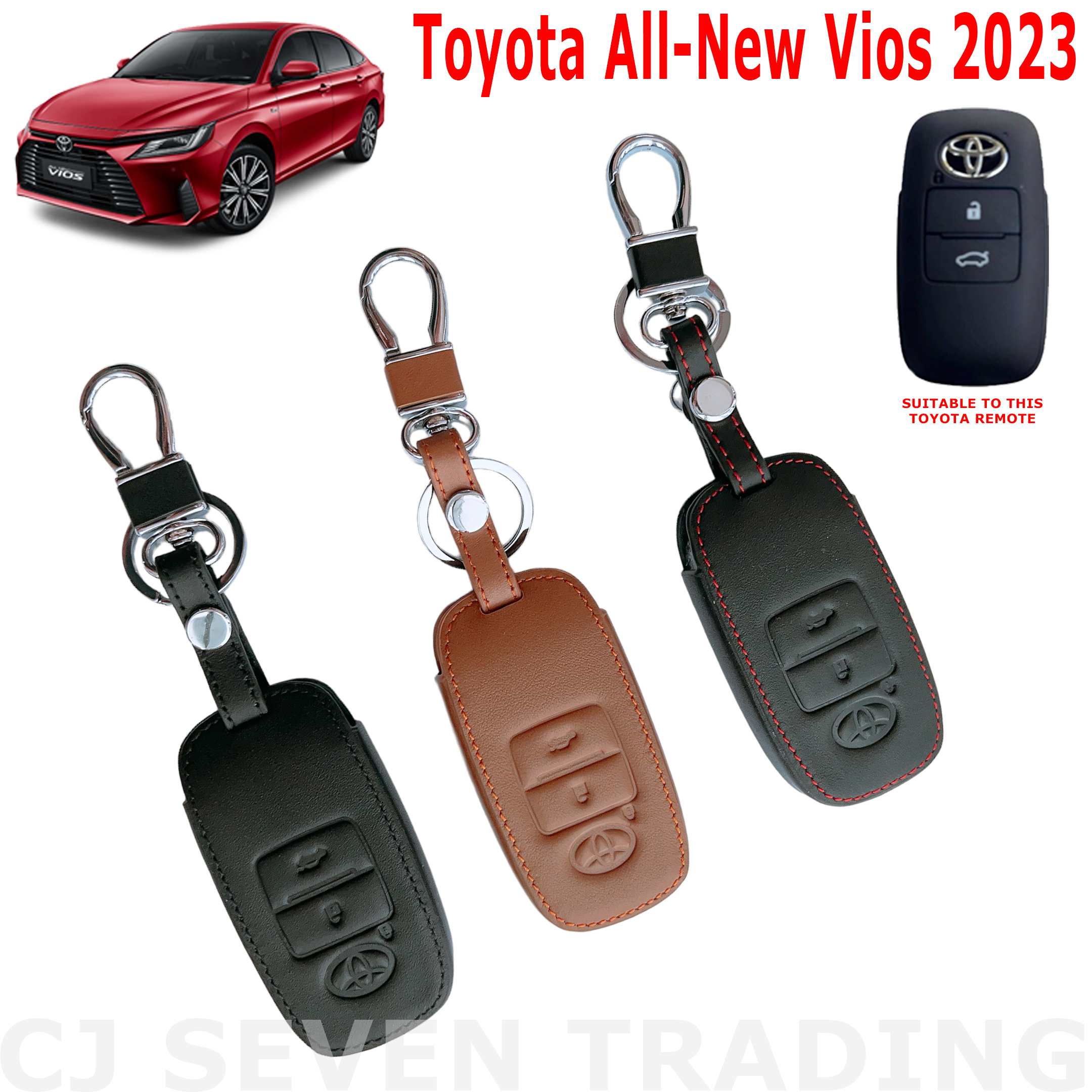 Toyota All-New Vios 2023-2025 Keyless Remote Car Key Cow Leather 360 ...