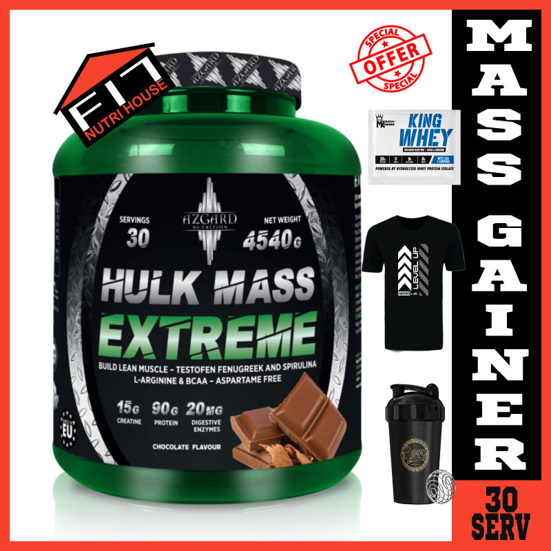 Azgard Hulk Mass Extreme Weight Gainer (4.5kg / 30 Servings) Chocolate | Shopee Malaysia