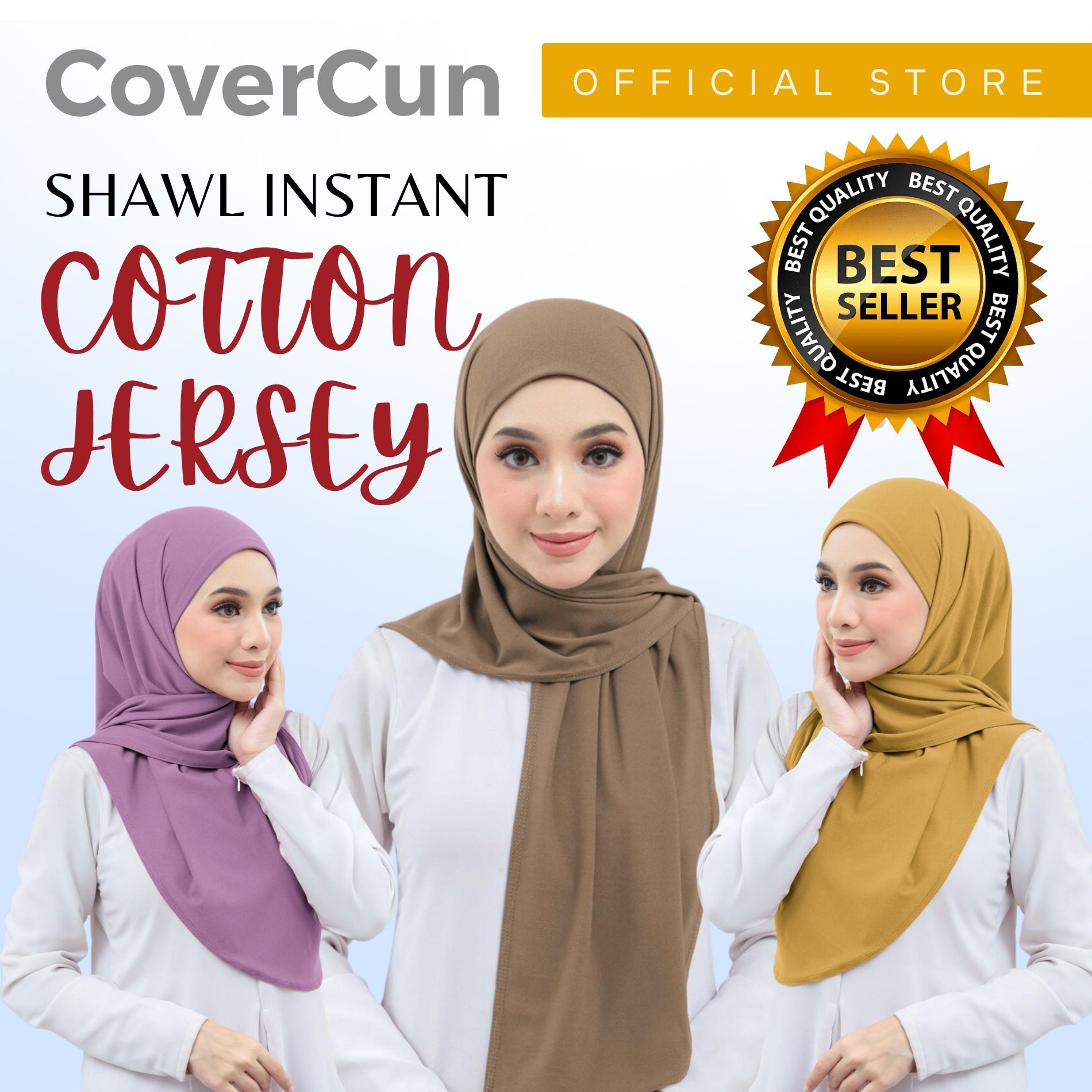 Instant Shawl Tudung Cotton Jersey Premium Tali Belakang | Shopee Malaysia