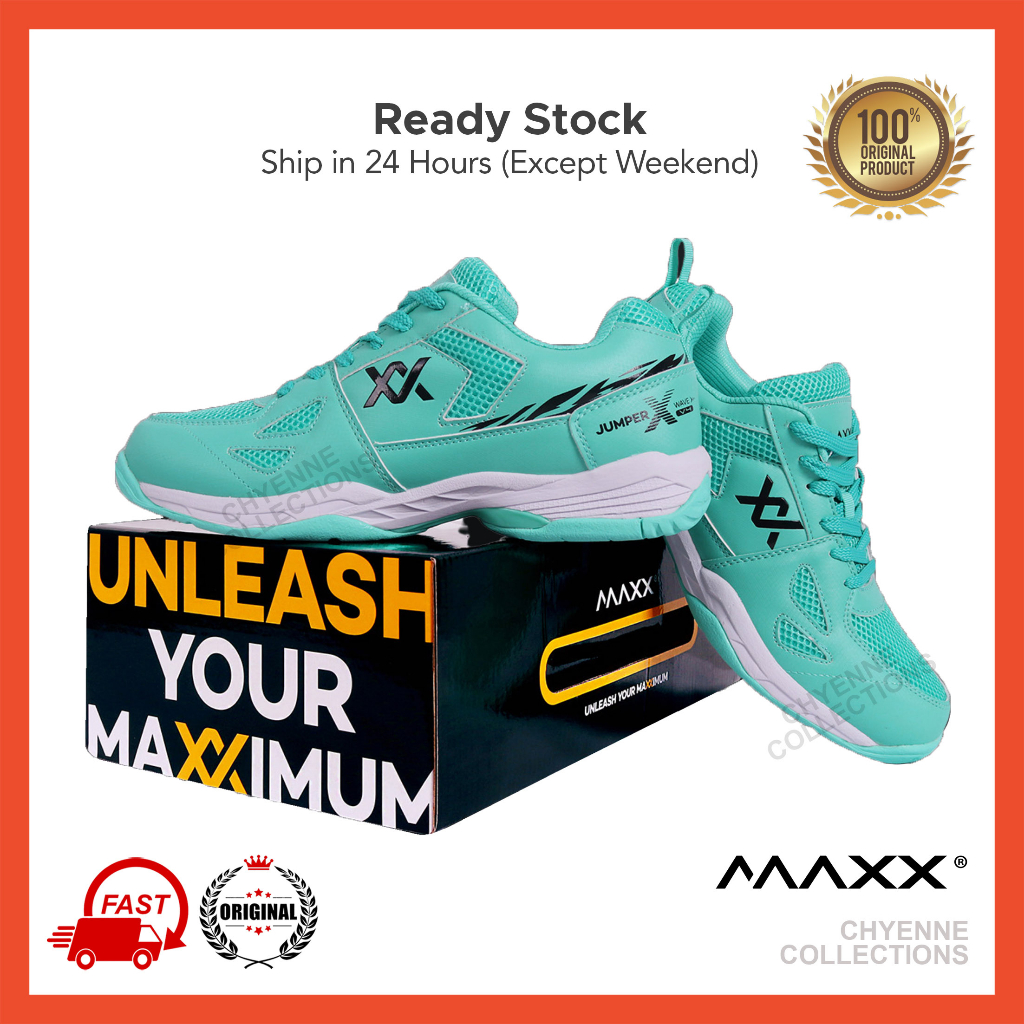 Original MAXX Badminton Shoe JUMPER WAVE V4 • Mint Green • Adult Court ...