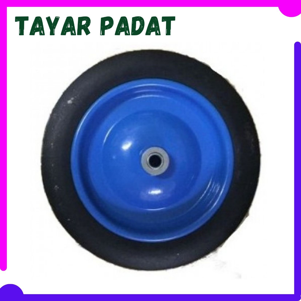 13" x 3" Tayar Padat Tubeless Tyre Iron Steel Rim for Wheel Barrow ...