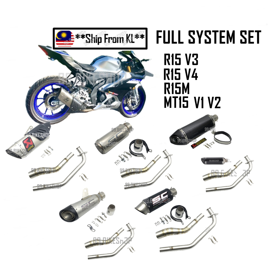 R15M R15 V3 V4 MT 15 MT-15 MT15 FULL SYSTEM MANIFOLD WITH MUFFLER SET ...