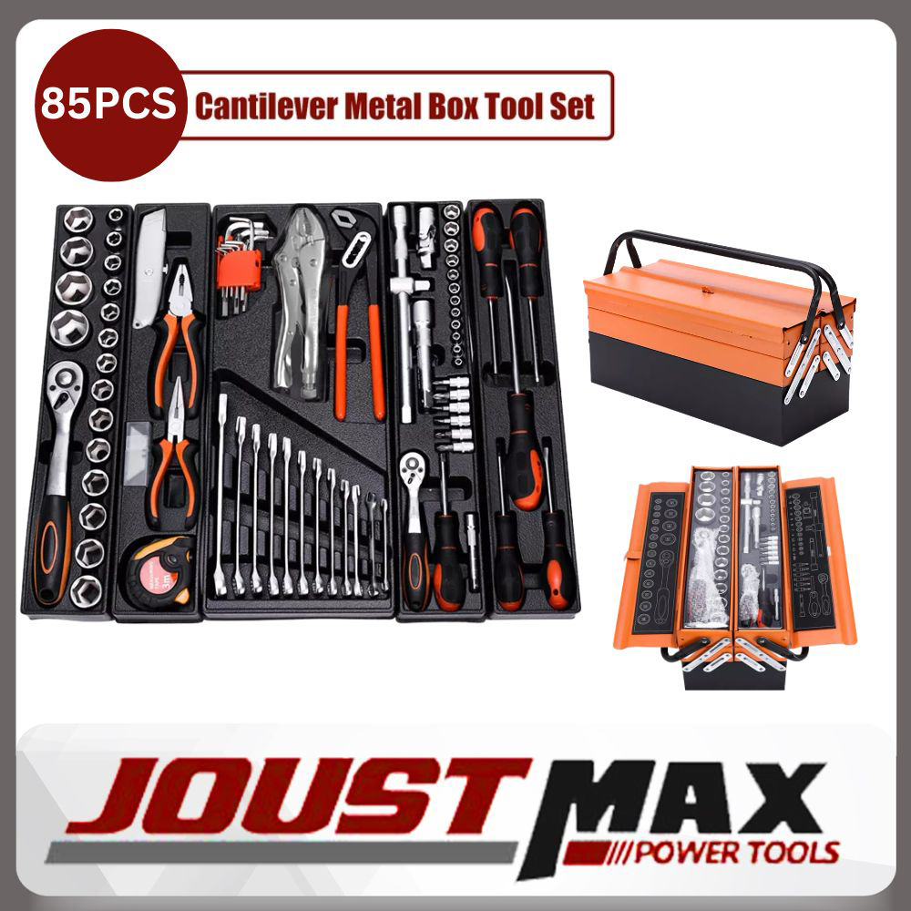 85Pcs Heavy Duty Cantilever Metal Tool Box Set Ratchet Set Spanner Set ...