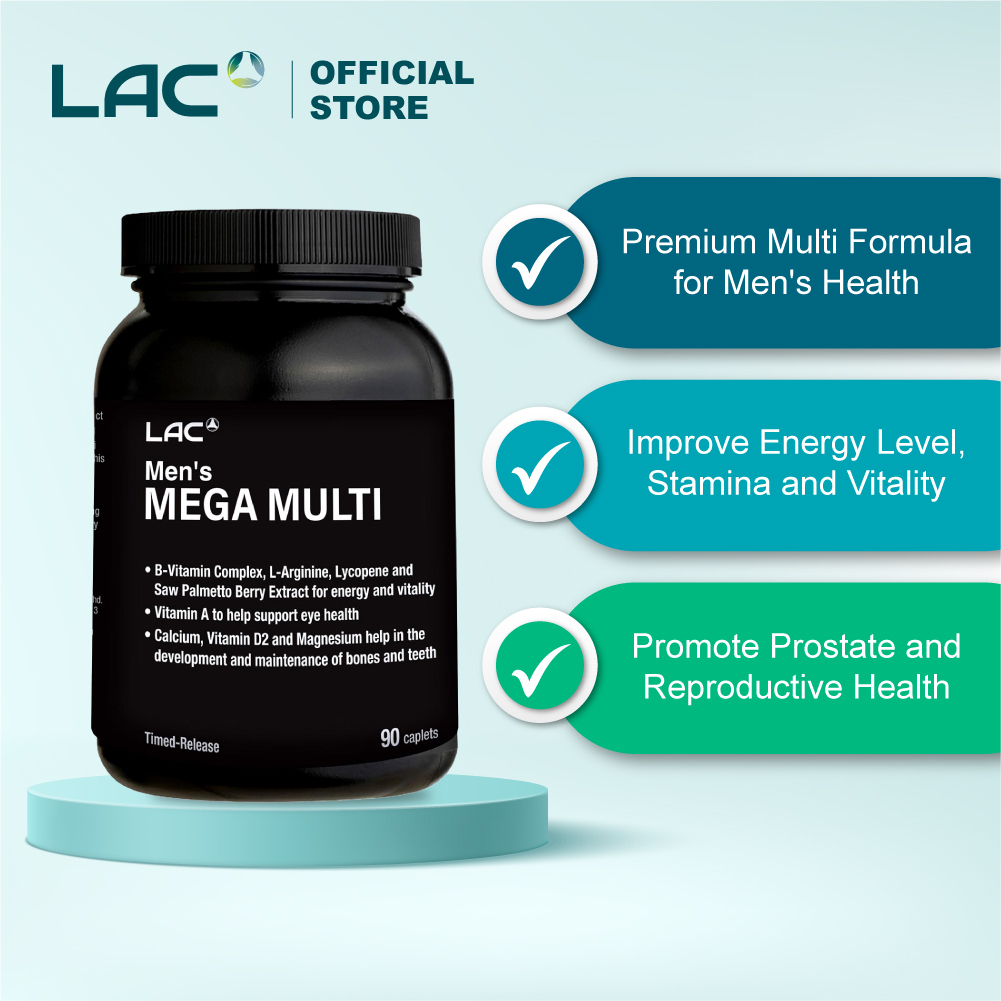 LAC Men's Mega Multi (90 Caplets) [Exp Oct 2025] 01404220 | Shopee Malaysia