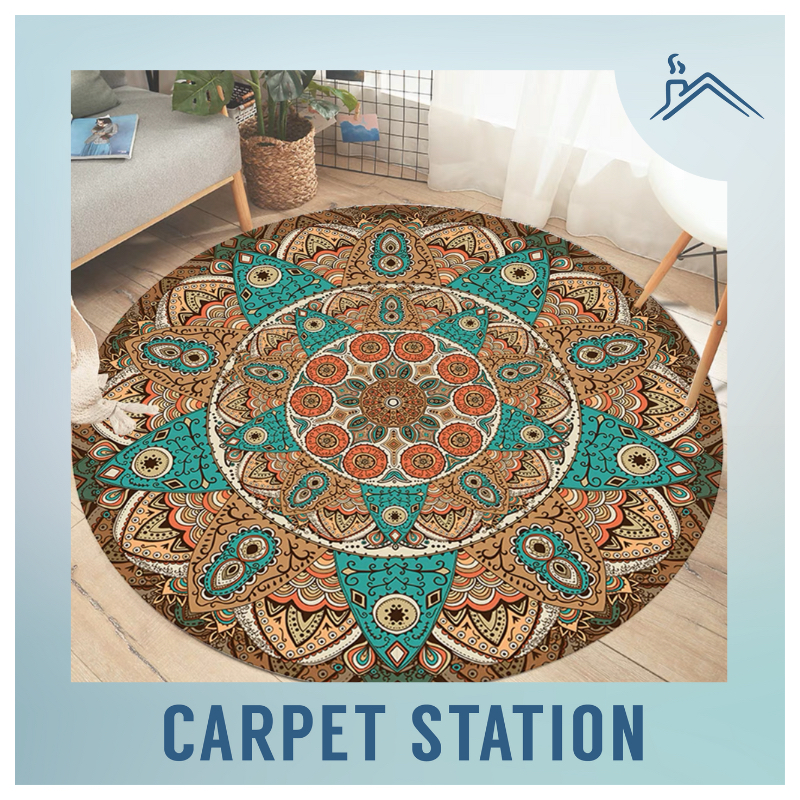 Karpet Bulat European Luxury Home Decoration Rugs Round Carpet Hiasan ...