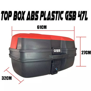 100%} GSB TOP BOX 47 LITER , GIVI STYLE , FREE BASE PLATE SHAD STYLE ...