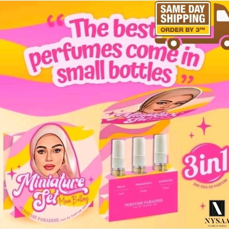 ORIGINAL HQ‼️ LOOSE MINIATURE SET MUA BELLAZ X PERFUME PARADISE ...