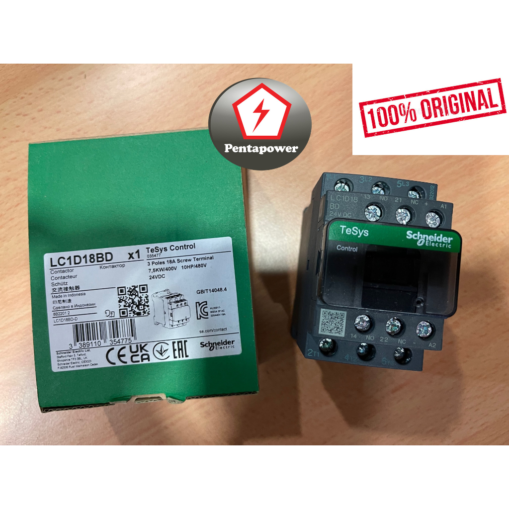 Schneider LC1D18BD 24VDC TeSys D contactor - 3P(3 NO) - AC-3 - = 440 V ...