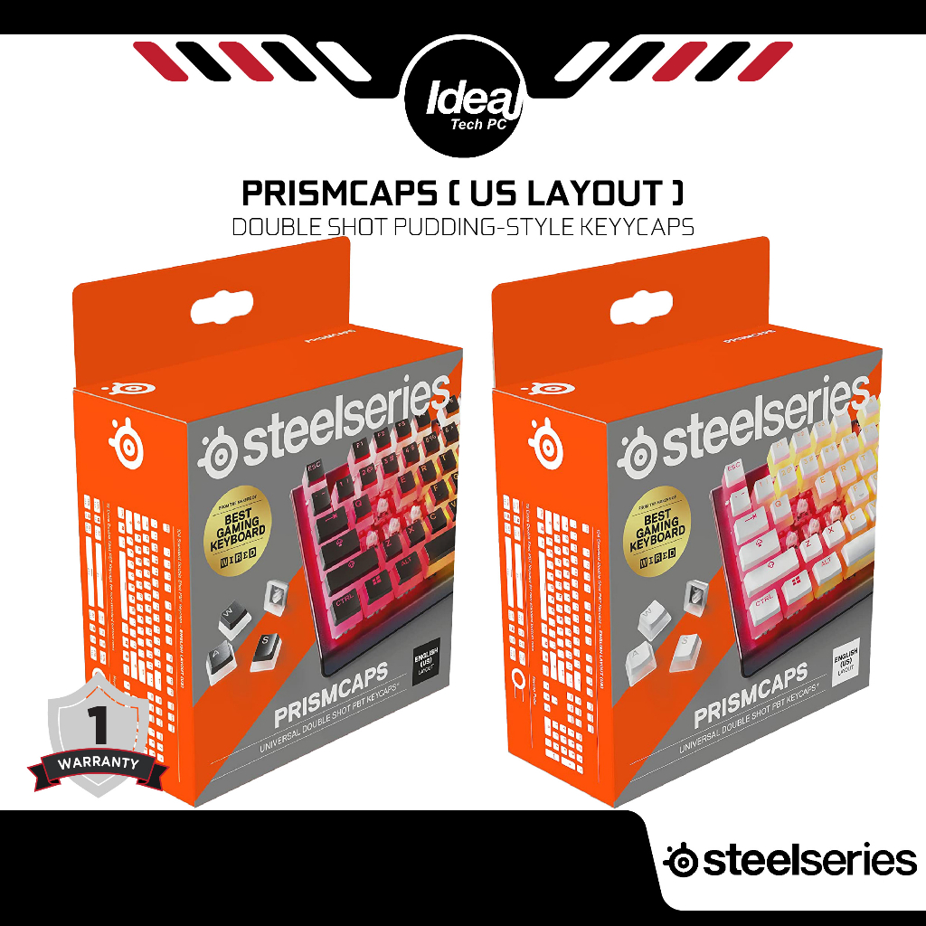 SteelSeries PRISMCAPS | US Layout | Black & White | Double Shot Pudding ...