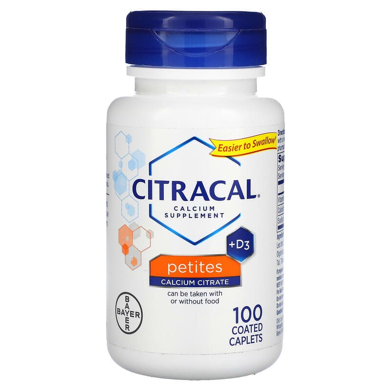 Citracal, Calcium Supplement +D3, Petites, 100 / 200 Coated Caplets ...
