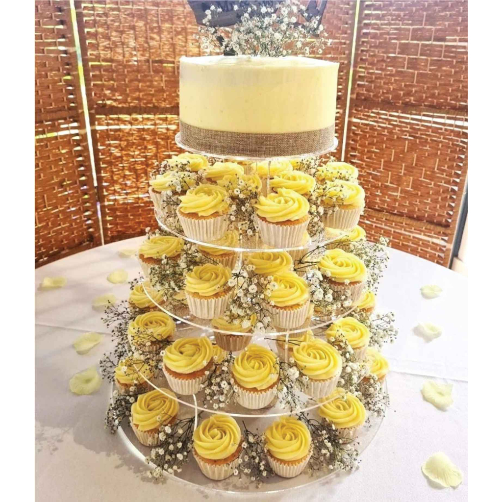 4 Tier Acrylic Round Cake Stand for Weddings & Celebrations, Pemegang ...