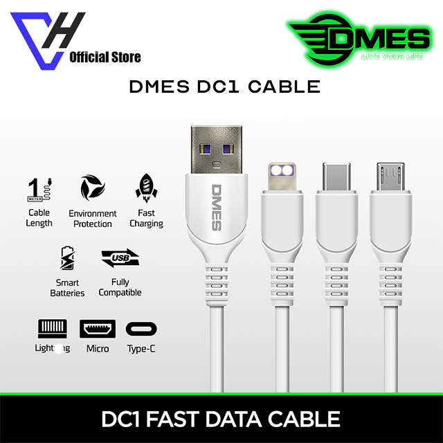 DMES DC1 2.1A Fast Charging Phone Data Mobile Cable / Break Proof Design / Synchronous Support ...