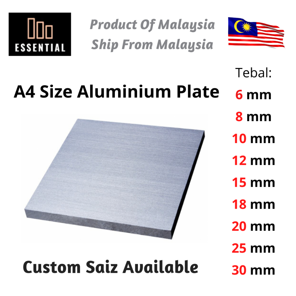 TEBAL A4 size Aluminum Plate 6mm 8mm 10mm 15mm 20mm 25mm | Shopee Malaysia