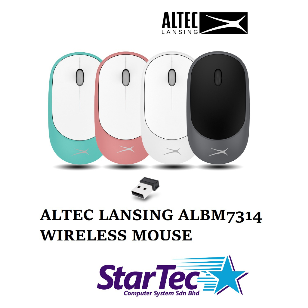 Altec Lansing ALBM7314 2.4GHz Wireless Optical Mouse Cordless USB ...