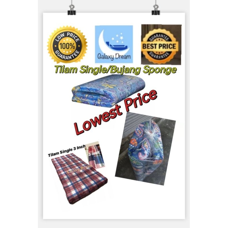 "Ready Stock" Tilam Single/Bujang 4inci Sponge Mattress | Shopee Malaysia