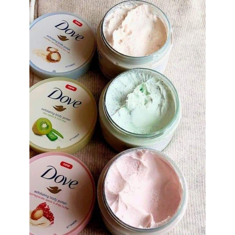 DOVE (298g) Ice Cream Body Scrub Exfoliating Body Polish Seeds Body ...