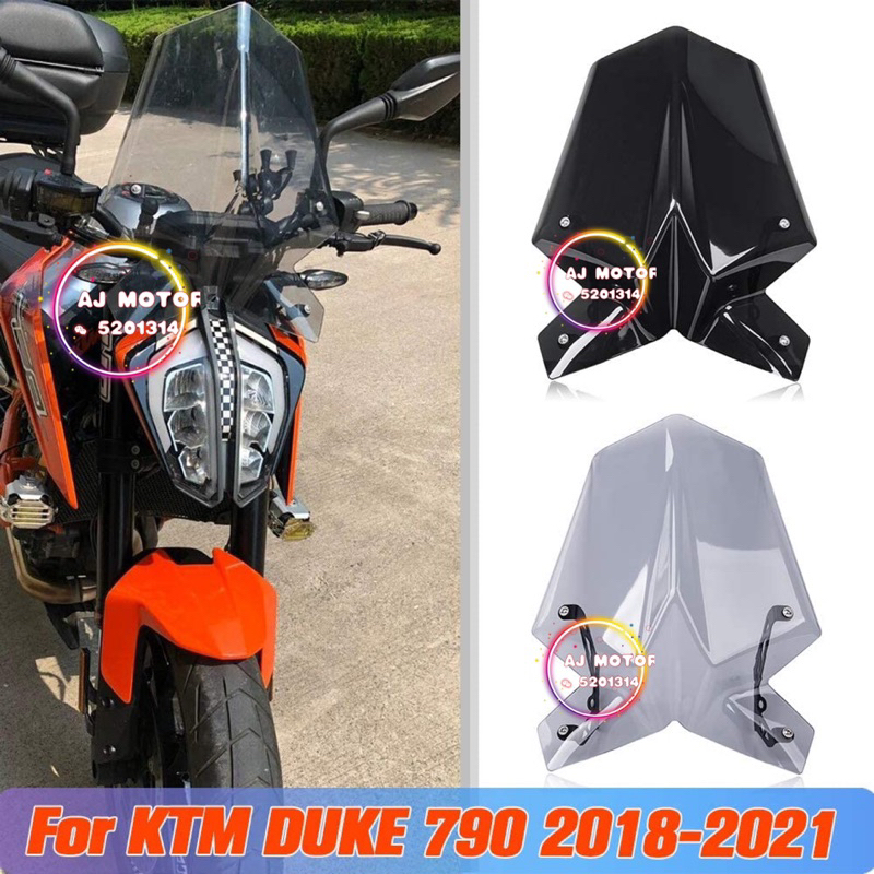 KTM790 DUKE790 2018-2021 40CM WINDSHIELD + BRACKET BLACK / SMOKE KTM ...
