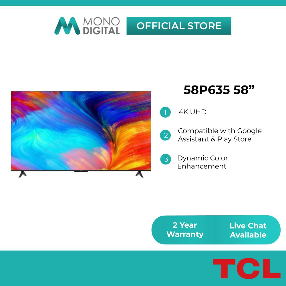 TCL 4K UHD Google TV P636 / P635 50" / 55" / 58" Google Smart TV with ...