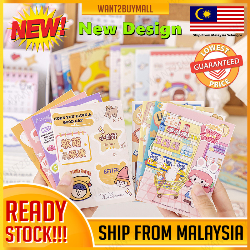 1pcs Cute Cartoon Mini Memo Pad Notebook Pocket Buku Nota Comel Kecil ...