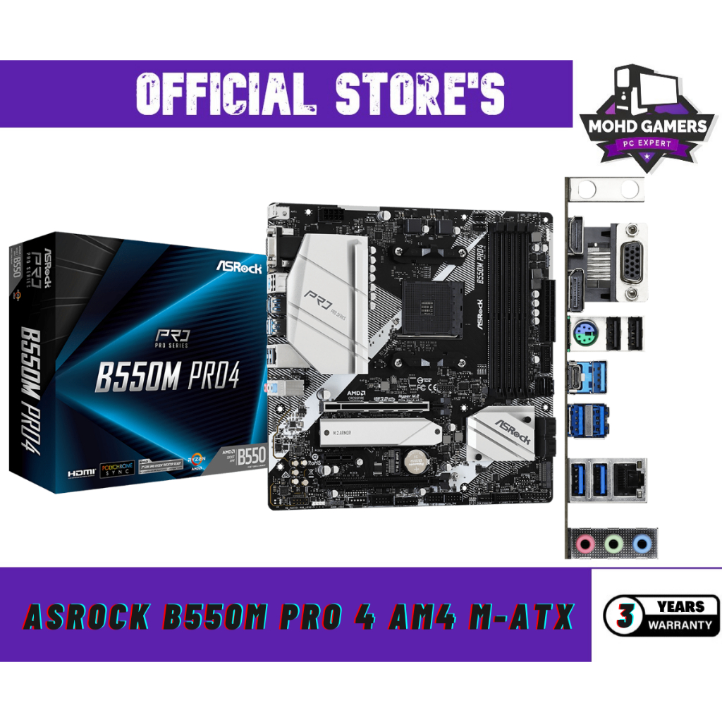ASROCK B550M PRO 4 AM4 M-ATX MOTHERBOARD | Shopee Malaysia