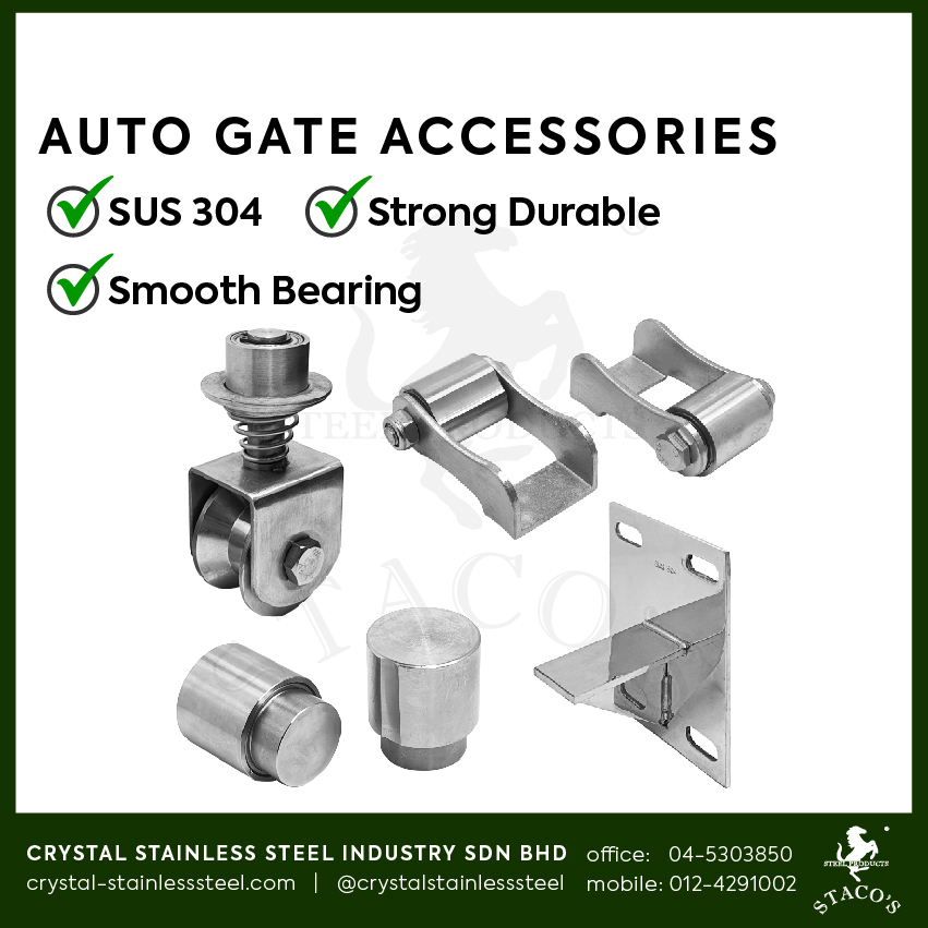 STACOS Stainless Steel 304 Autogate Folding Gate Accessories Spring Roller Swing Folding Gate ...