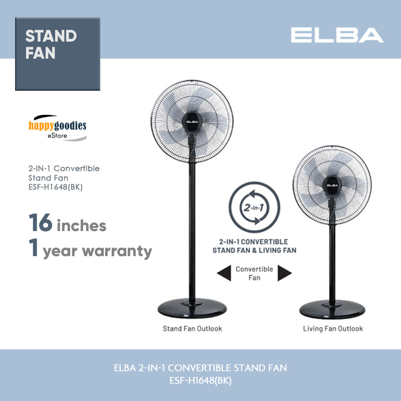 Elba 16" Convertible Stand Fan ESF-H1648(BK) | Shopee Malaysia