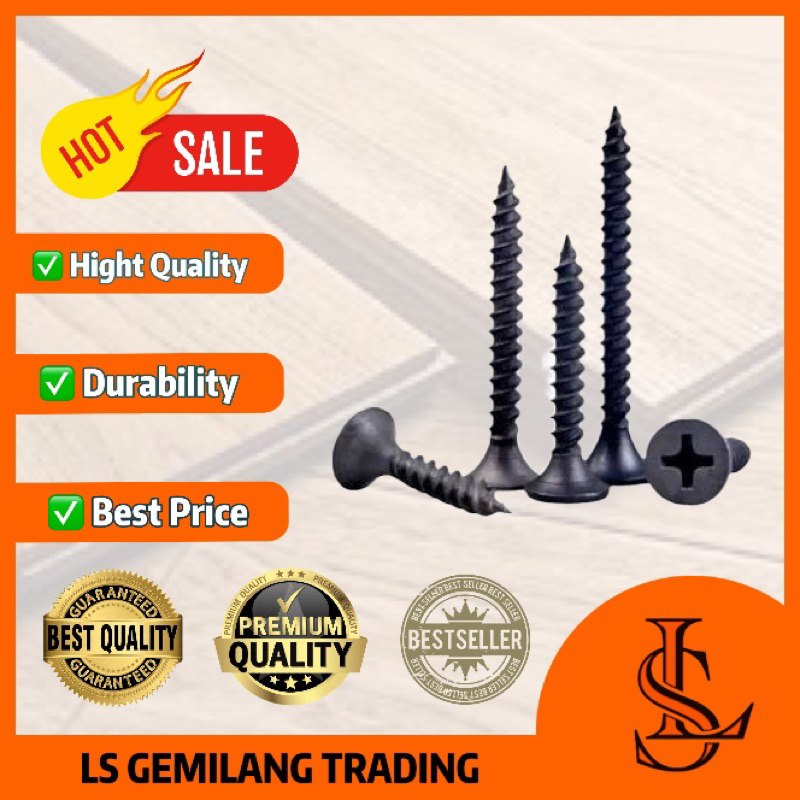 M6 # DRY WALL SCREW fastening Quality Black Dry Wall Black Screw Sunk ...