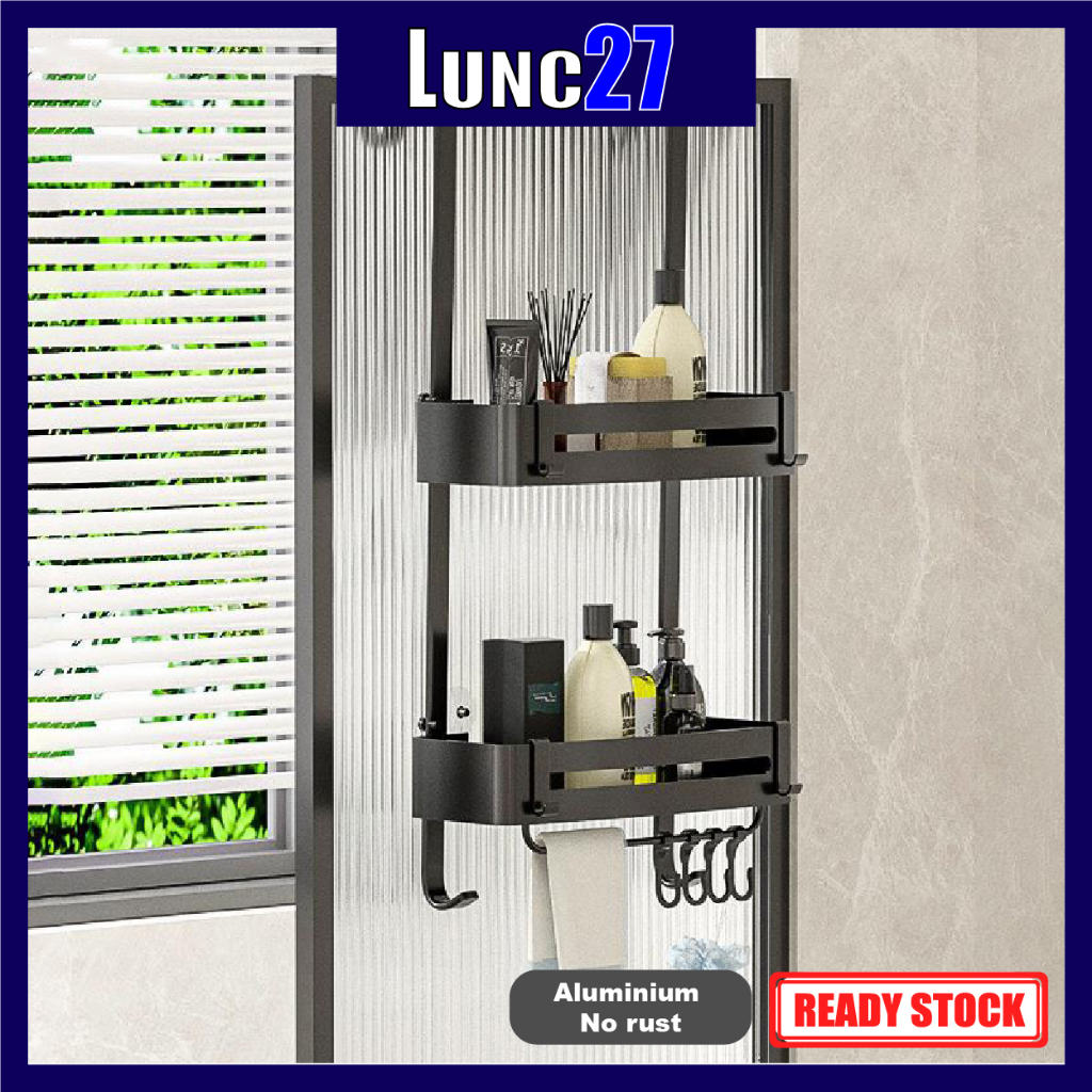 Aluminium Shower Room 2 tier Rack Bathroom Hanging Basket, Shower Caddy ...